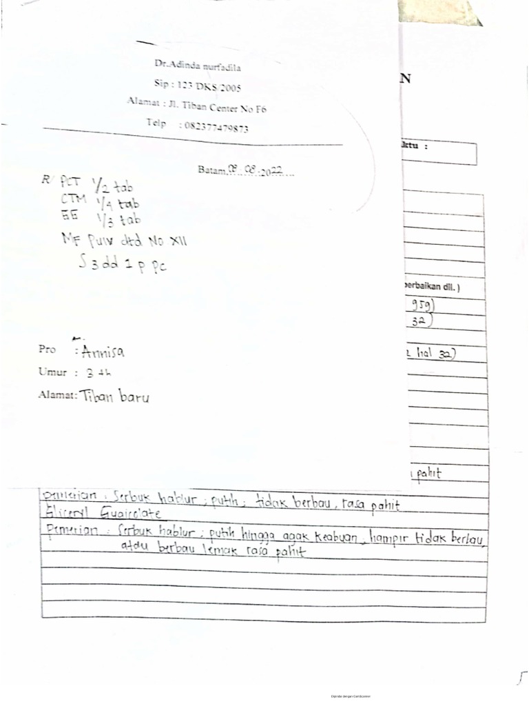 Resep pulv, Adinda Nurfadila | PDF