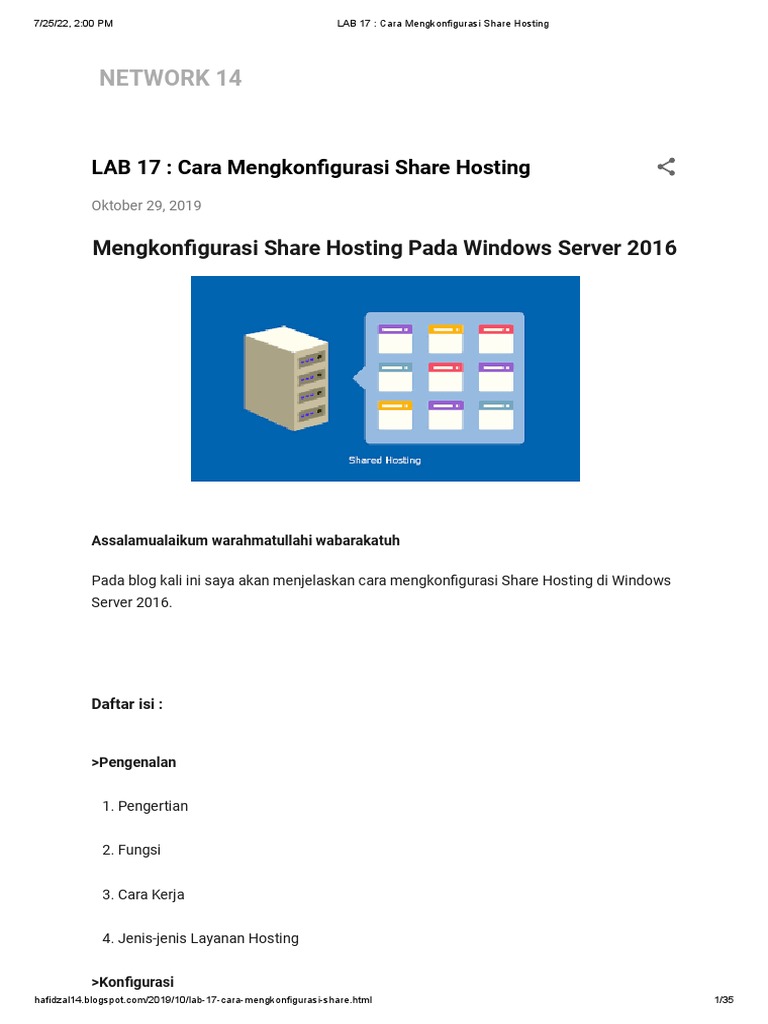 LAB 17 - Cara Mengkonfigurasi Share Hosting | PDF | Griya & Taman LAB 17 - Cara Mengkonfigurasi Share Hosting | PDF | Griya & Taman