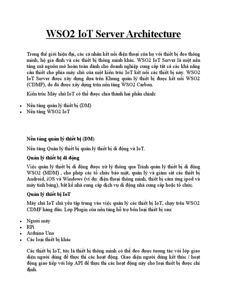 WSO2 IoT Server Architecture | PDF