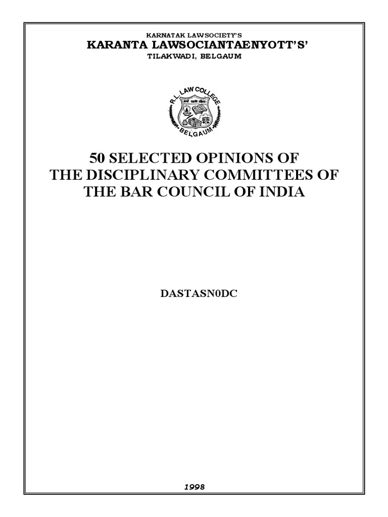 50 Opinion of BCI | PDF | Lawsuit | Advocate
