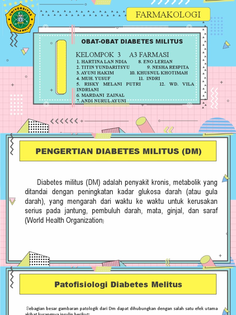 Obat Diabetes Melitus: Mekanisme & Dosis | PDF | Kesehatan Holistik