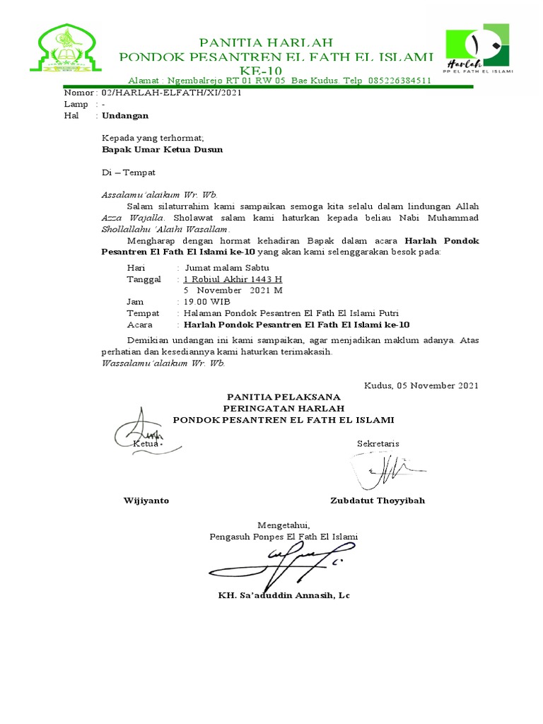 Harlah Undangan | PDF