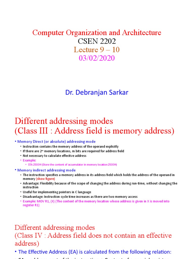 Addressing Modes & CISC vs. RISC | PDF | Random Access Memory | Computer Data Storage