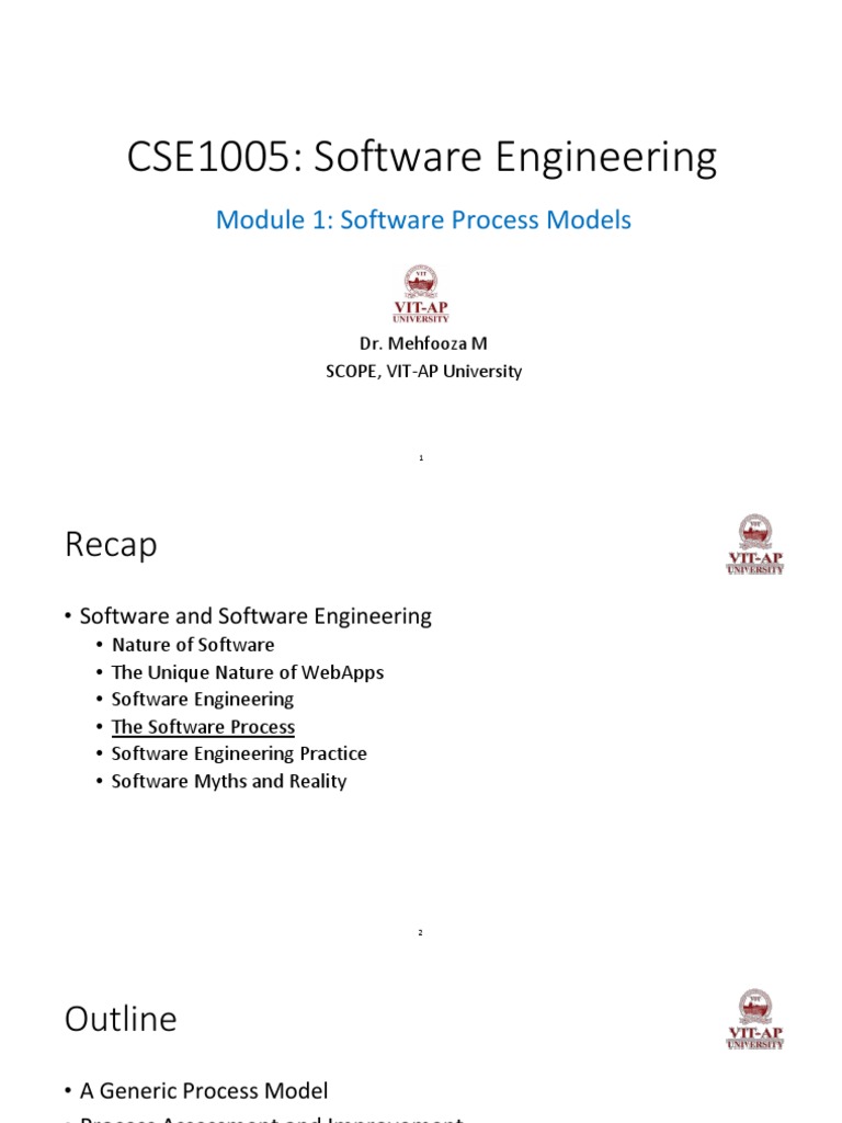 CSE1005: Software Engineering: Module 1: Software Process Models | PDF ...