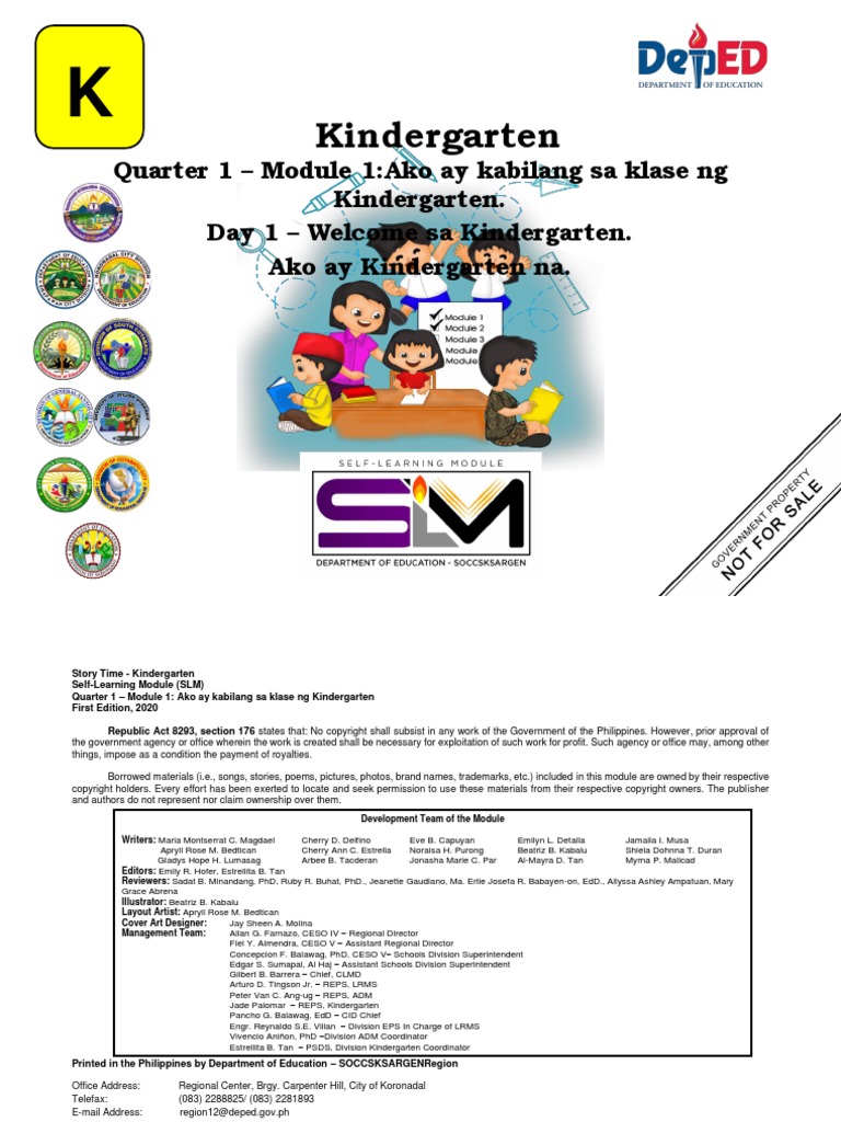 Kinder Week 1 - Day 1 | PDF | Learning | Understanding