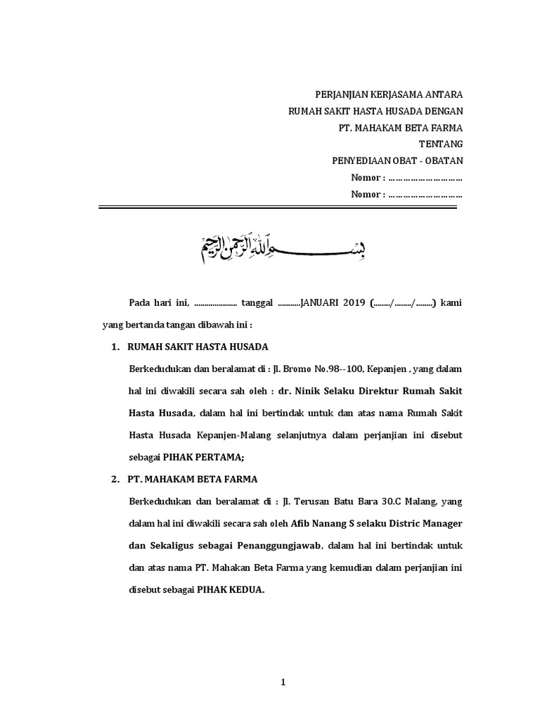 Mou RSB Hasta Husada | PDF