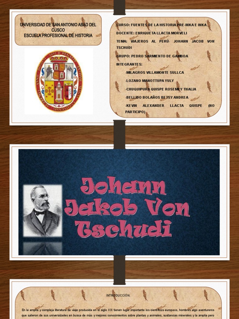 Viajeros al Perú: Johann Jacob von Tschudi | PDF | Perú | Américas