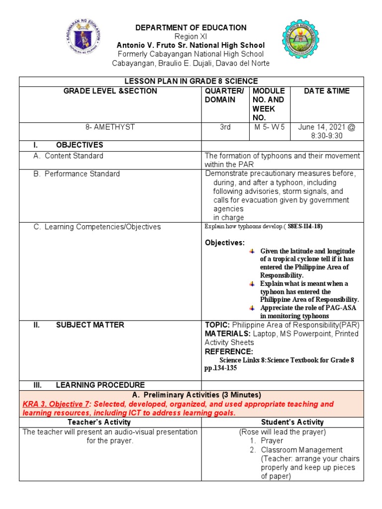 Par Cot2 Lesson Plan | PDF | Learning | Educational Technology