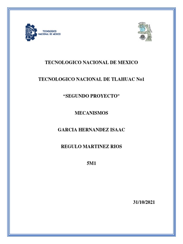 Segundo Proyecto | PDF | Cinemática | Ingeniería mecánica