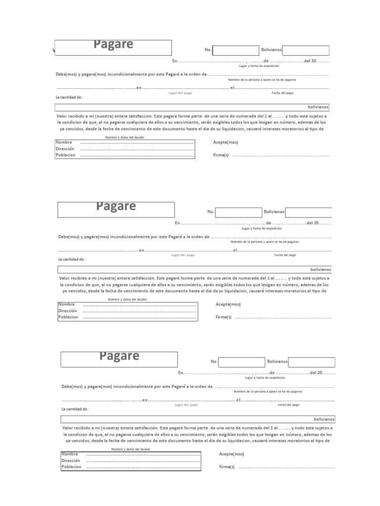 Pagaré Modelo v1 | PDF | Responsabilidad (contabilidad financiera) | Deuda