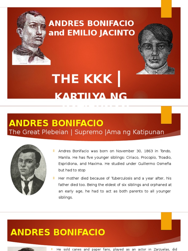 Andres Bonifacio and Emilio Jacinto: The KKK | PDF | Philippines | Wars Of Independence