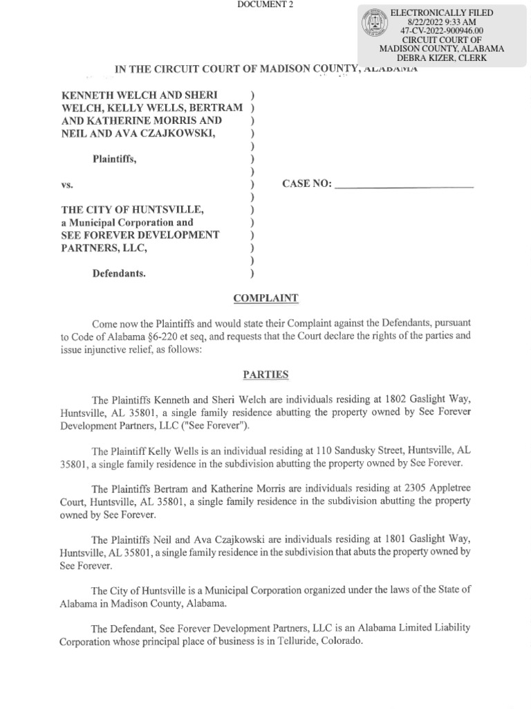 Summit at Monte Sano Lawsuit | PDF