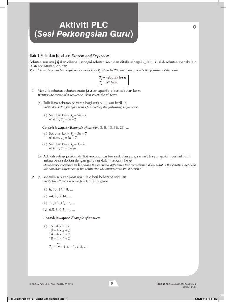 18 - Aktivity PLC - PAK-21 - Excel in Math Tg2 (Form2) | PDF | Area | Polygon