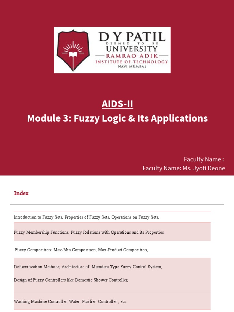 BE - IT - AIDS - II - Module1 - W 2 - Fuzzy Logic and Its Application | PDF | Set (Mathematics ...