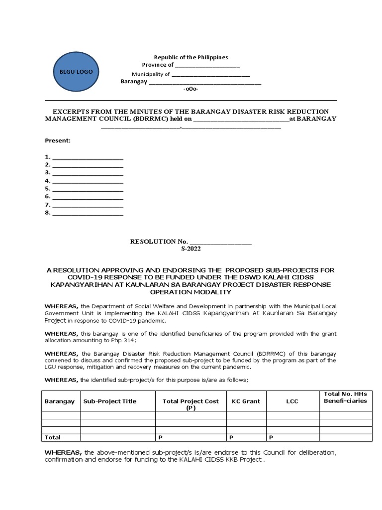 BDRRMC Resolutions for COVID-19 Response | PDF | Economies | Government