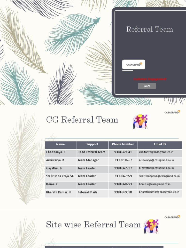 Customer Engagement - Referral Team | PDF | Customer Relationship ...