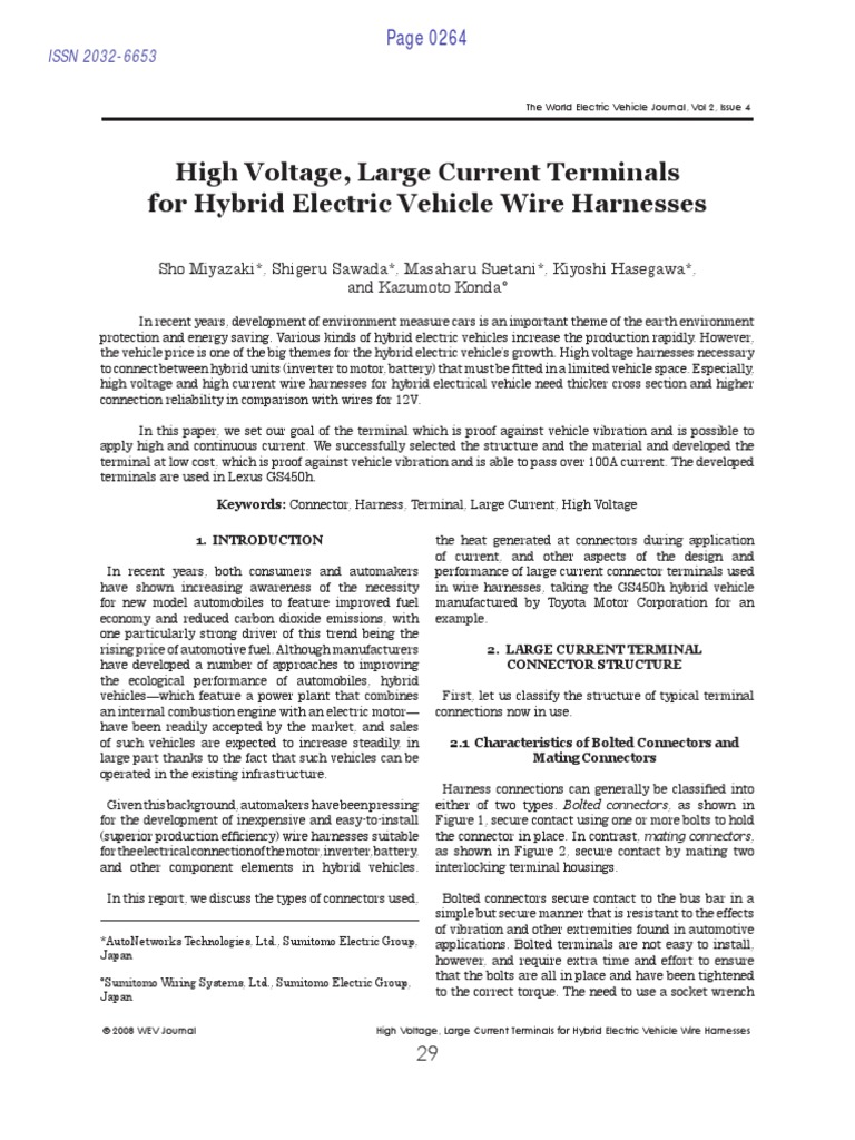 High Voltage Large Current Terminals For Hybrid El | PDF | Electrical ...