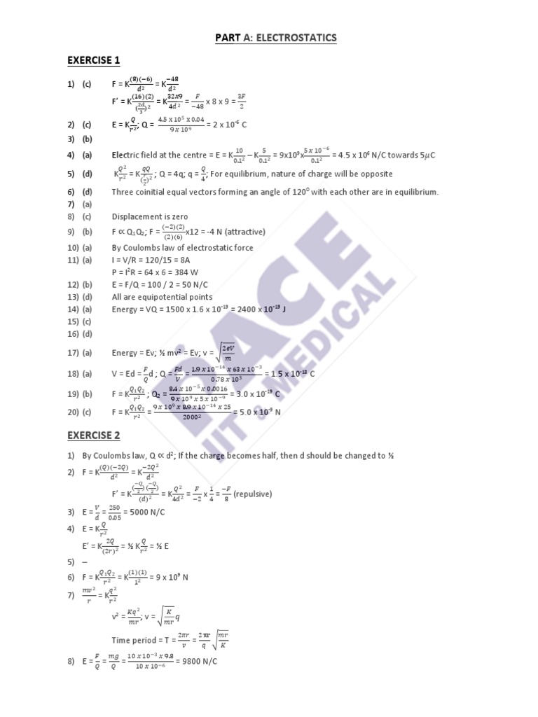10TH ELECTRICITY Exercise Solutions | PDF | Electrical Resistivity And ...