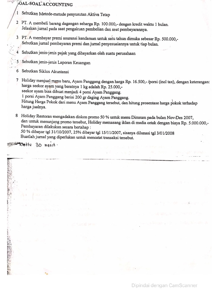 Test Accounting Dasar | PDF