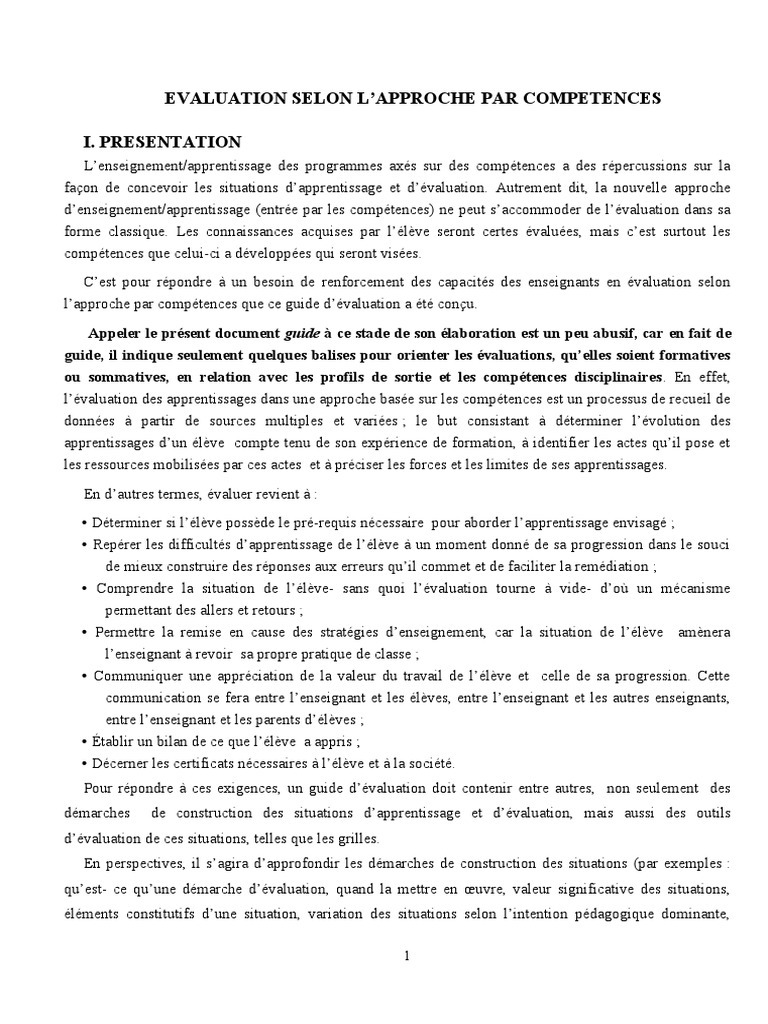 Guide Eval Igen | PDF | la communication | Apprentissage