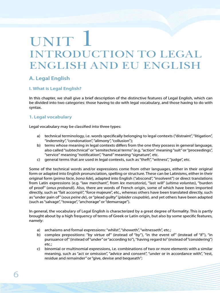 Introduction to Legal English and EU Legal English | PDF | English ...
