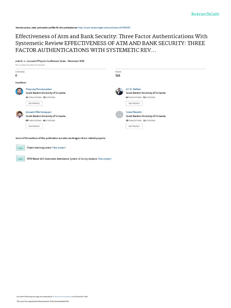 Effectiveness of ATM Machine | PDF | Personal Identification Number ...