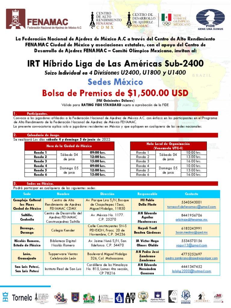 Torneo Ajedrez Sub-2400 en México | PDF | México | Deportes