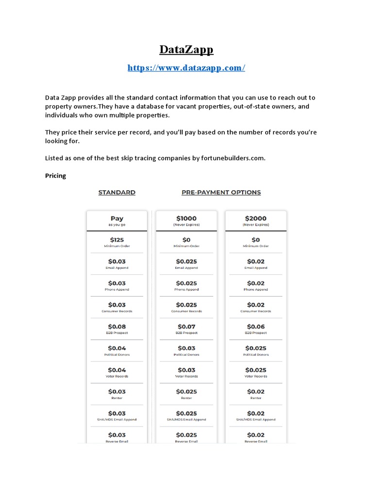 DataZapp & Skip Force | Download Free PDF | You Tube | Databases
