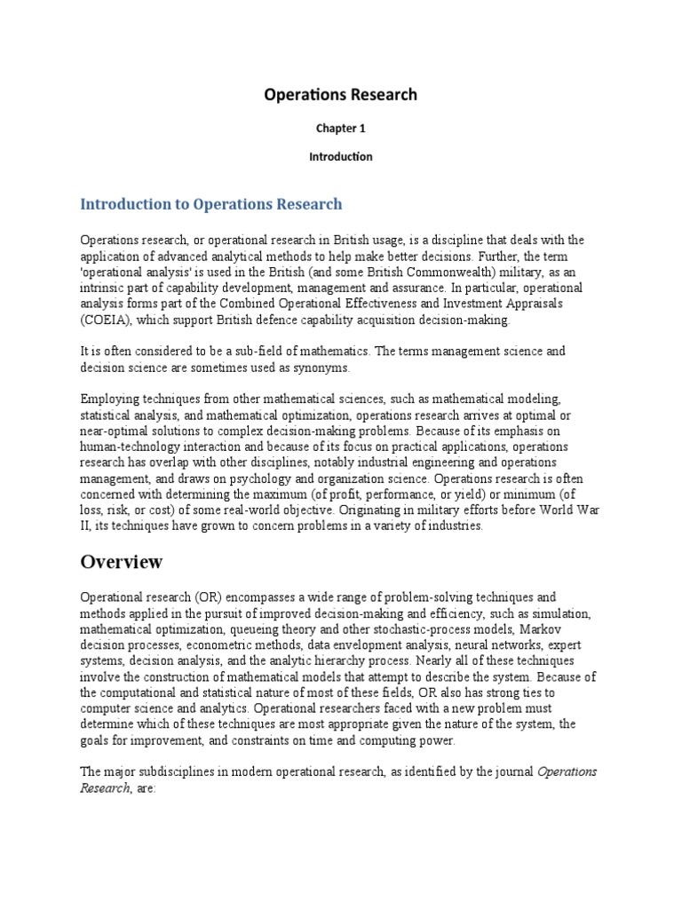 Operations Research | PDF | Matrix (Mathematics) | Determinant