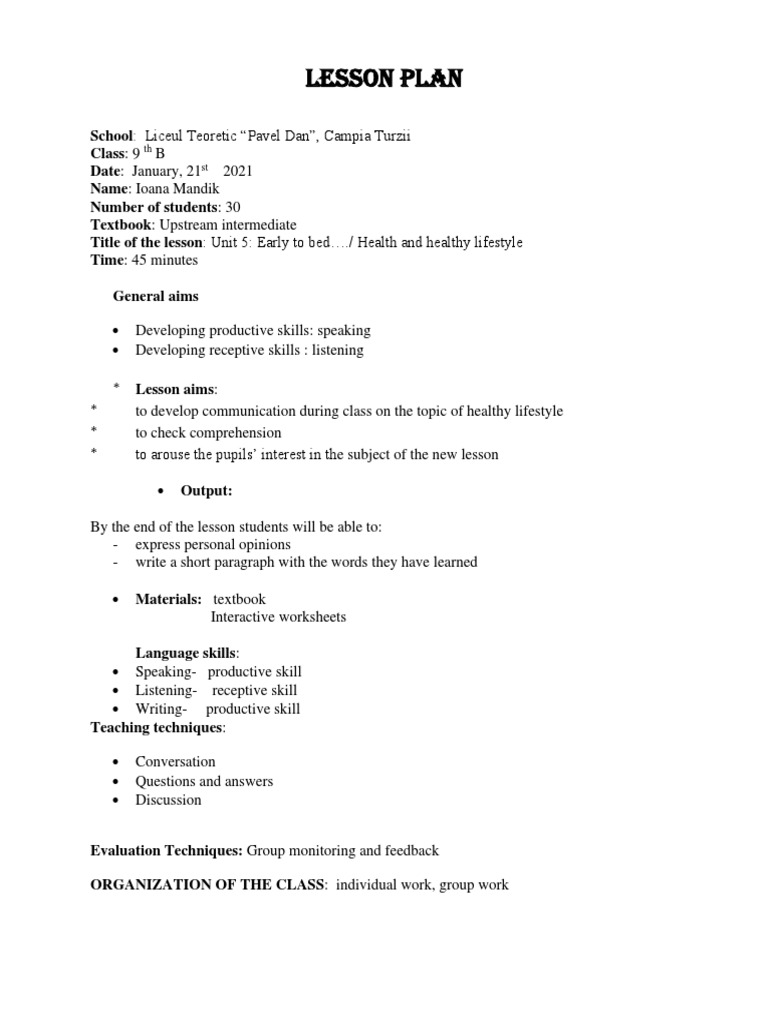 Lesson Plan 9B | PDF | Reading Comprehension | Lesson Plan