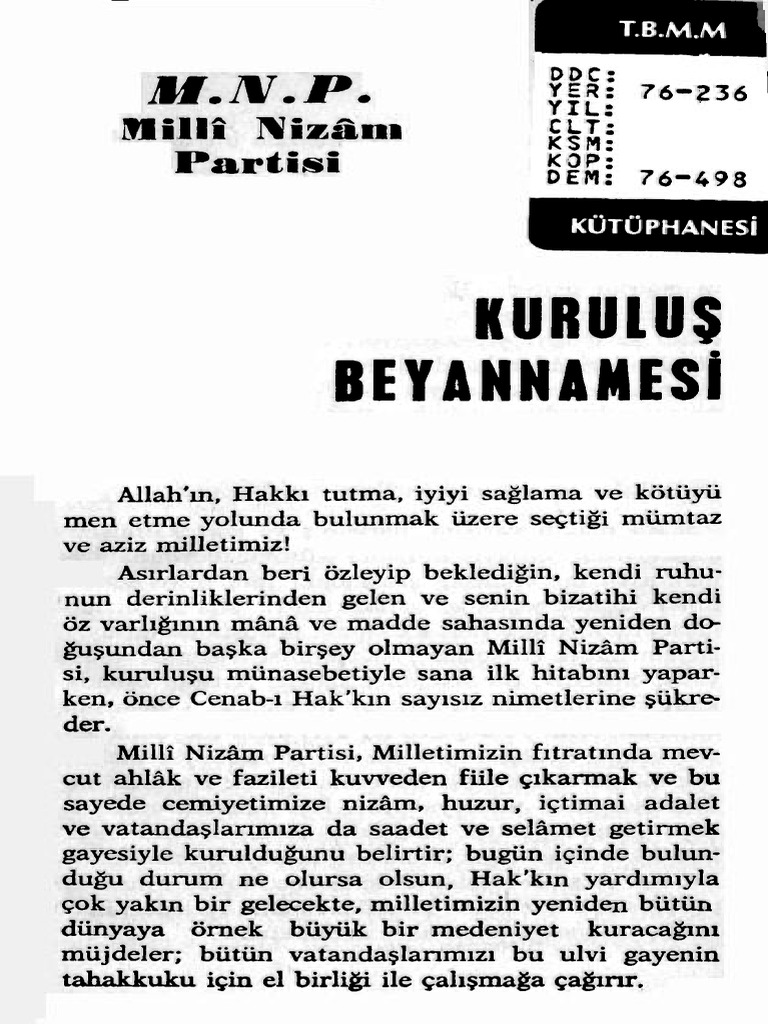 MNP Kuruluş Beyannamesi | PDF