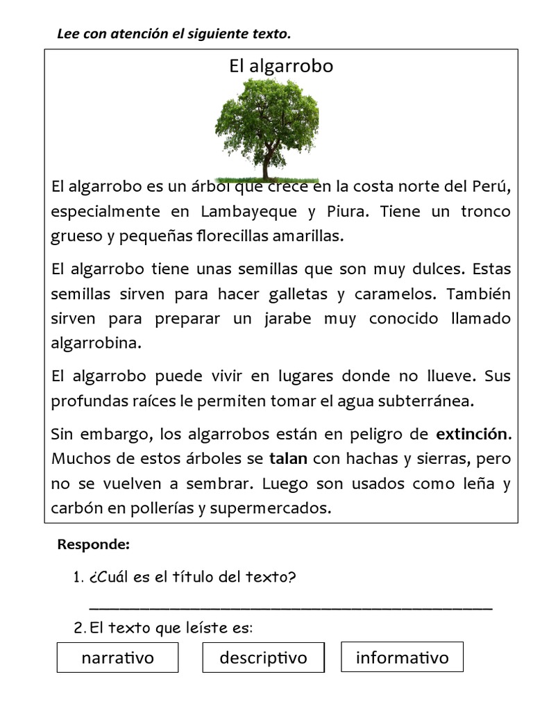 Ficha Algarrobo | PDF