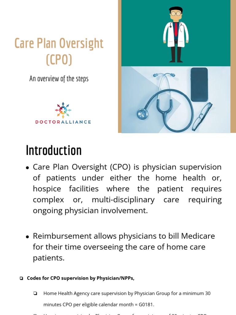 Care Plan Oversight (Cpo) | PDF | Physician | Electronic Health Record