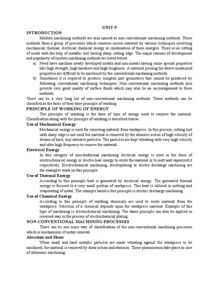 Unconventional Machines | PDF | Machining | Laser