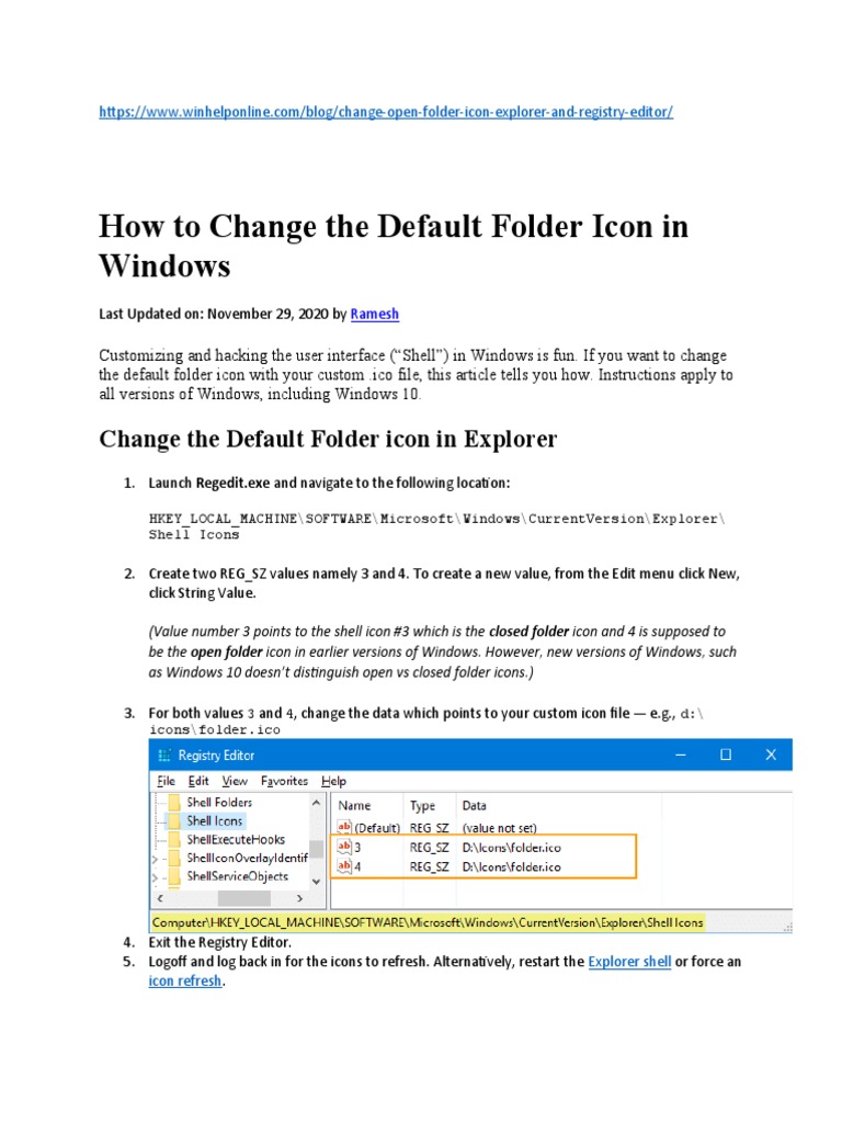 Default Folder Icon | PDF | Windows Registry | Icon (Computing)