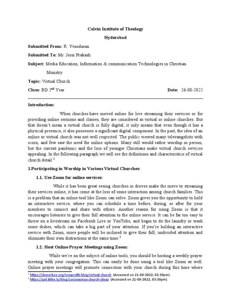 Providing Virtual Church Options: Live Streaming Services, Online ...