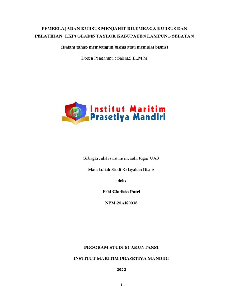 Pengelolaan Program Kursus Dan Pelatihan Menjahit | PDF | Karier ...