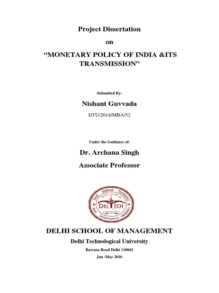 Mba Project 1 | PDF | Monetary Policy | Inflation