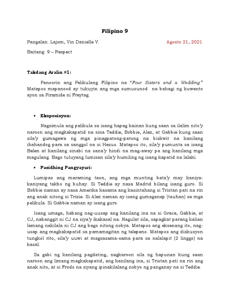 LajomVinDanielle 9 Respect TA1 Filipino | PDF