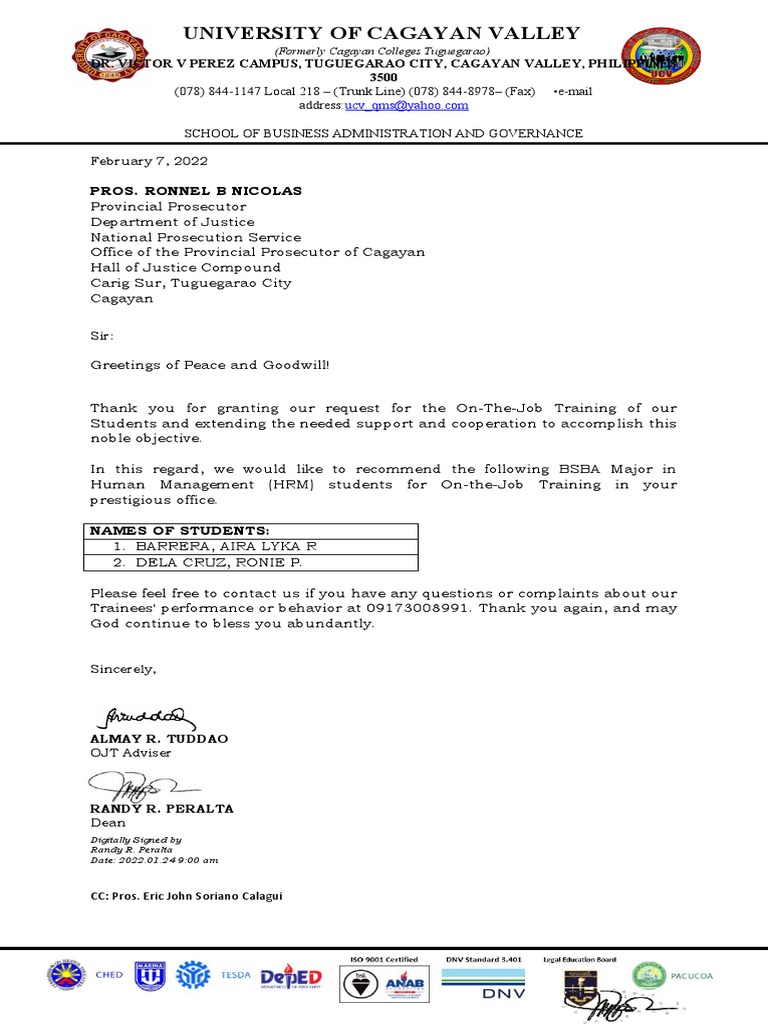 University of Cagayan Valley: Pros. Ronnel B Nicolas | PDF