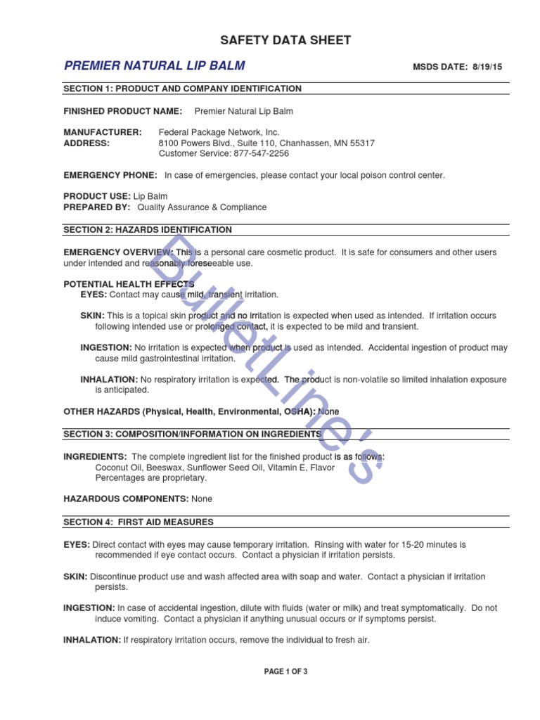 Lip Balm | PDF | Cosmetics | Personal Protective Equipment