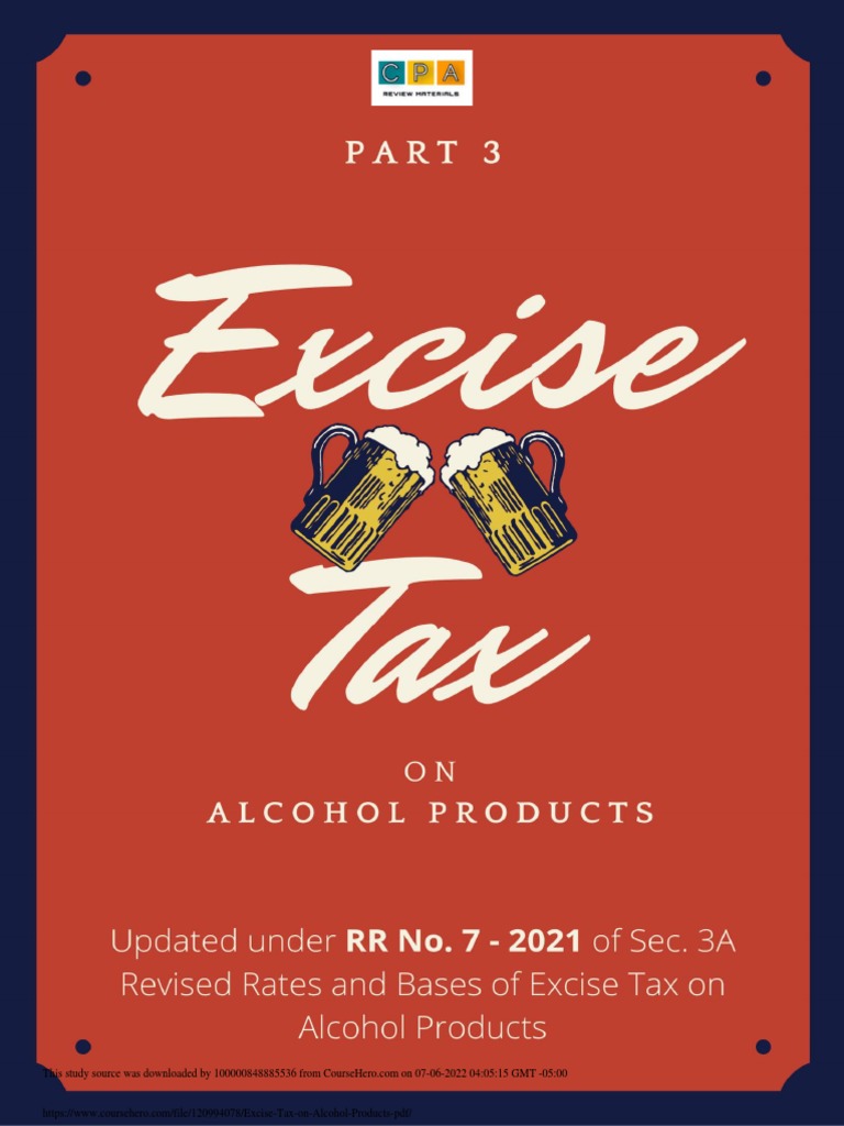 Excise Tax On Alcohol Products PDF | PDF | Beer | Wine