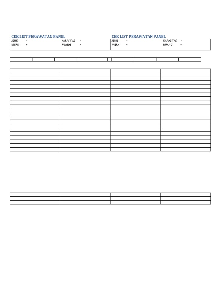 Cek List Perawatan Panel | PDF