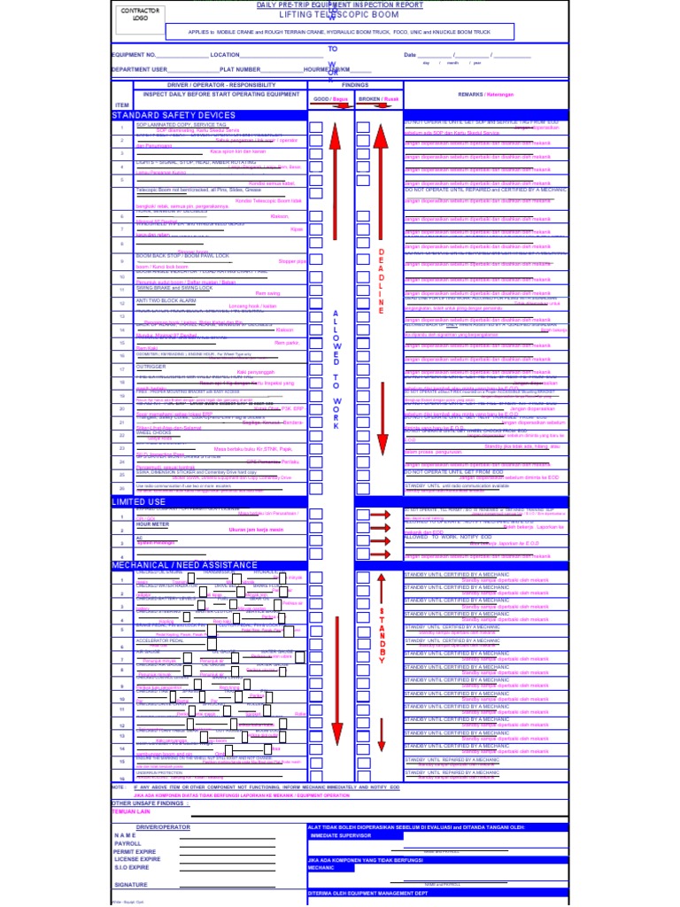 PTI FORM For Truck Crane - Telescopic Boom | PDF | Crane (Machine) | Transportation Engineering