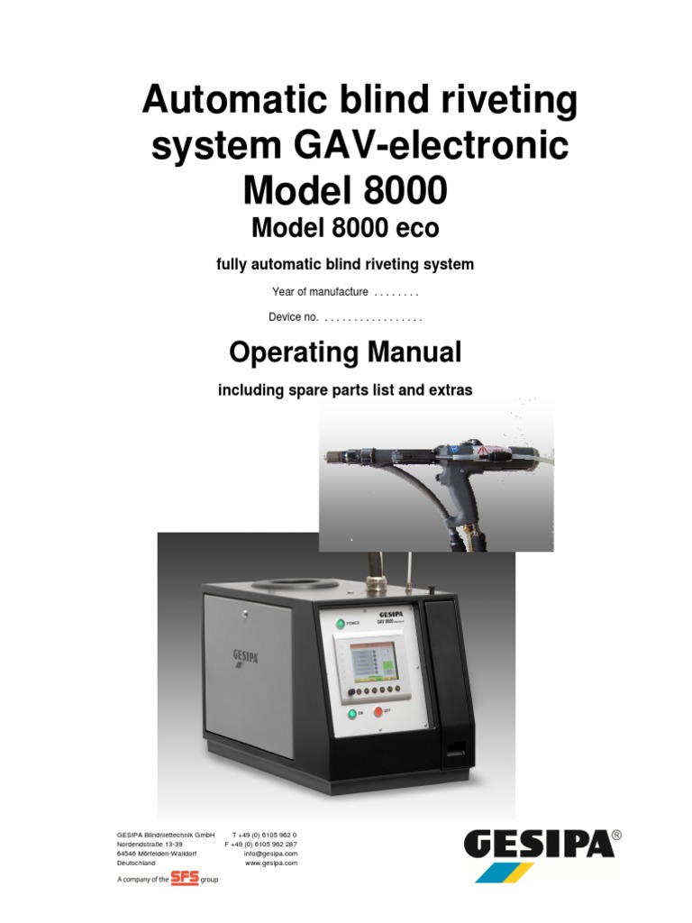 GAV Gesipa Manual | PDF | Rivet | Menu (Computing)