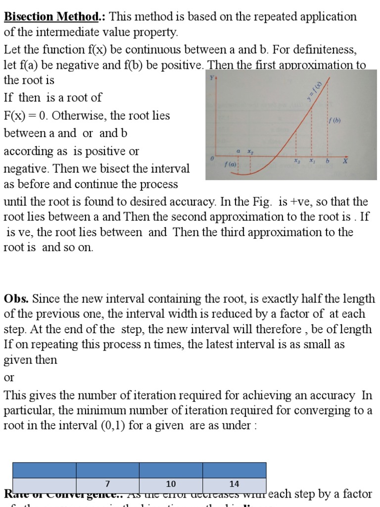 Bisection Method | PDF | Mathematical Concepts | Numerical Analysis