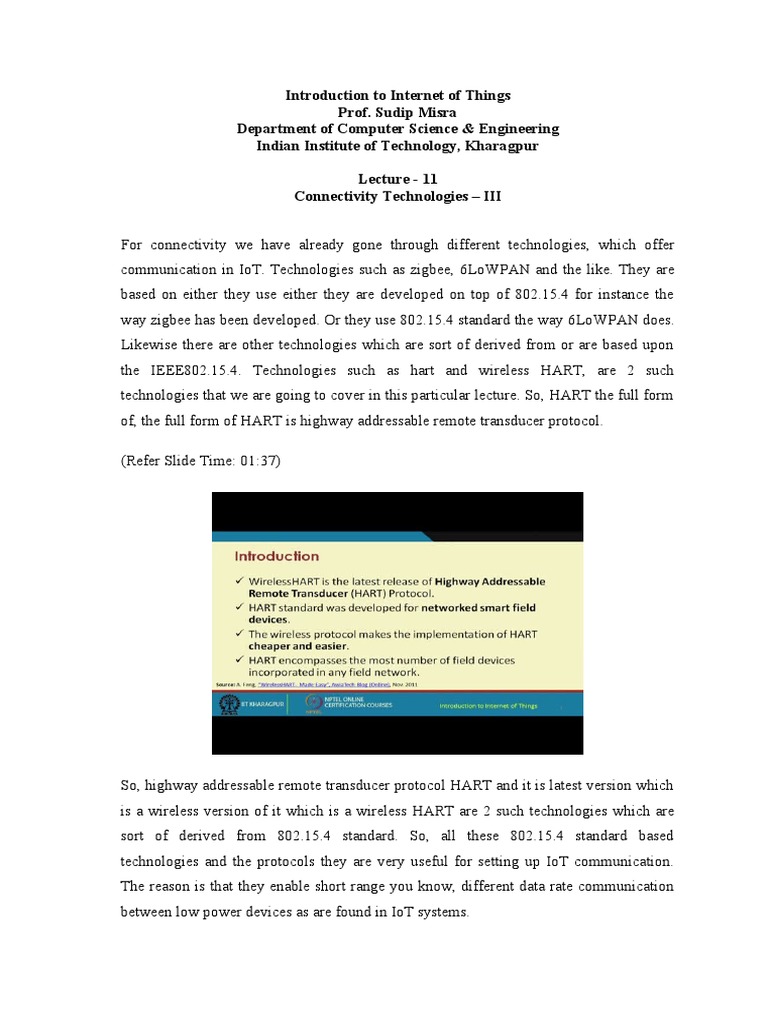 Lec 11 | PDF | Computer Network | Internet Of Things