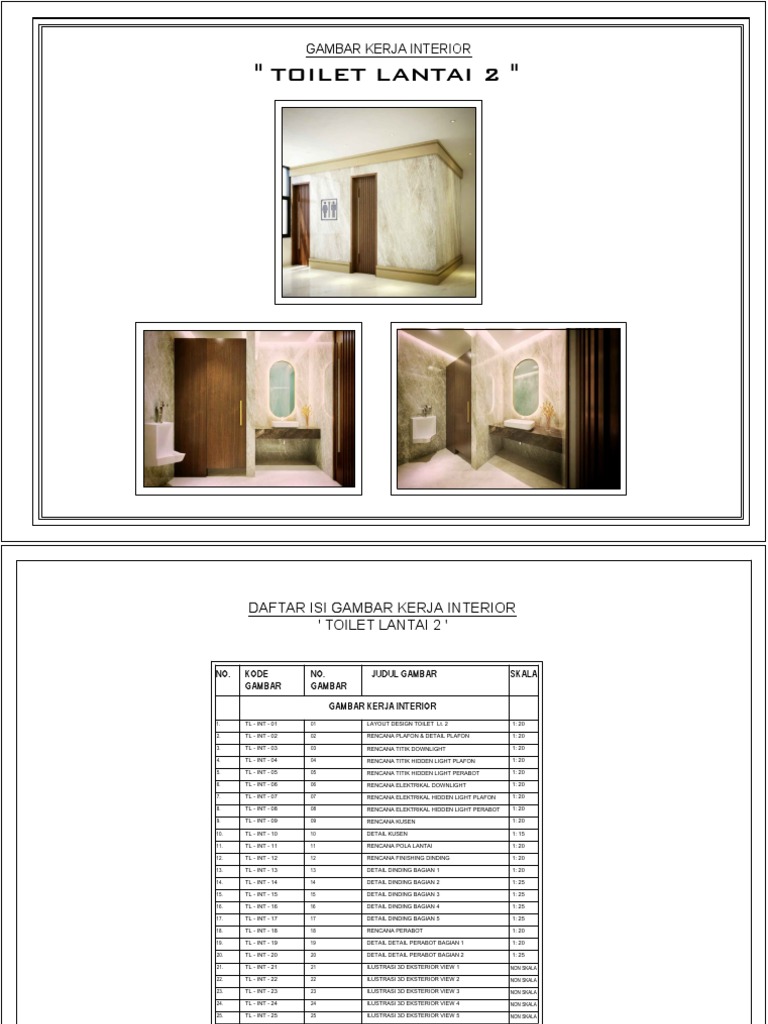 Gambar Kerja Interior - TOILET LT 2 | PDF
