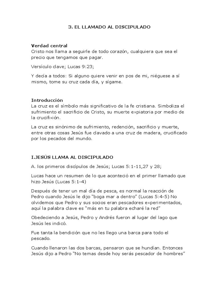 El Llamado Al Discipulado | PDF | Jesús | Cristo (título) El Llamado Al Discipulado | PDF | Jesús | Cristo (título)