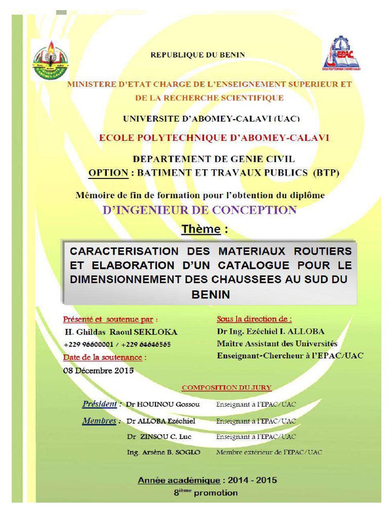 Mémoire SEKLOKA - Compressed | PDF | Fondation (construction) | Route